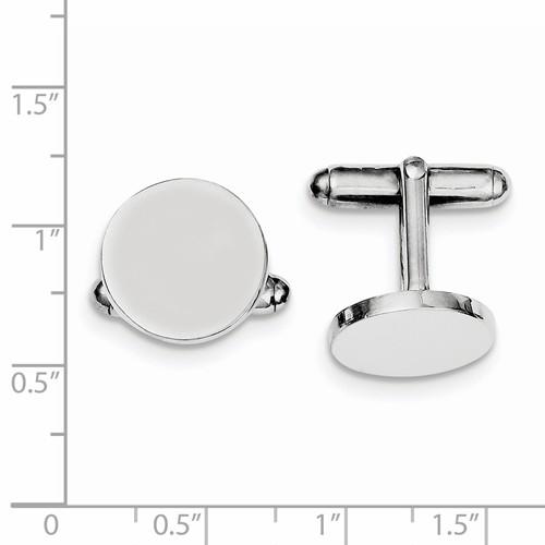 Sterling Silver Round Cufflinks Cuff Links Engraved Personalized Monog ...